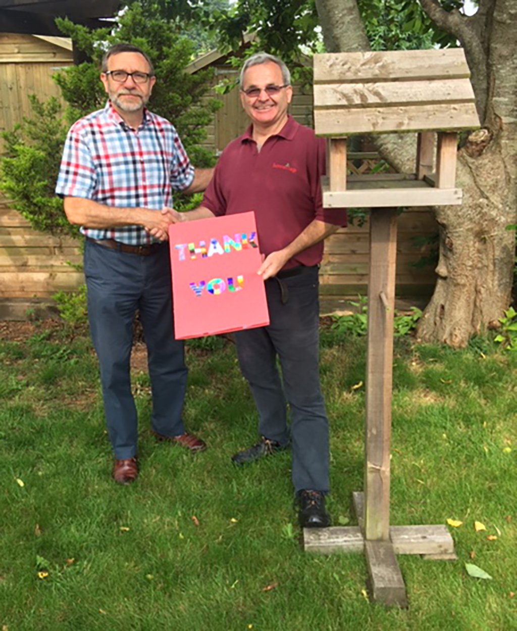Timber bird tables delight local school children